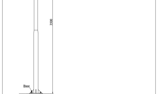 Postes Metálicos – Reto com base e chumbador | Arte Iluminação